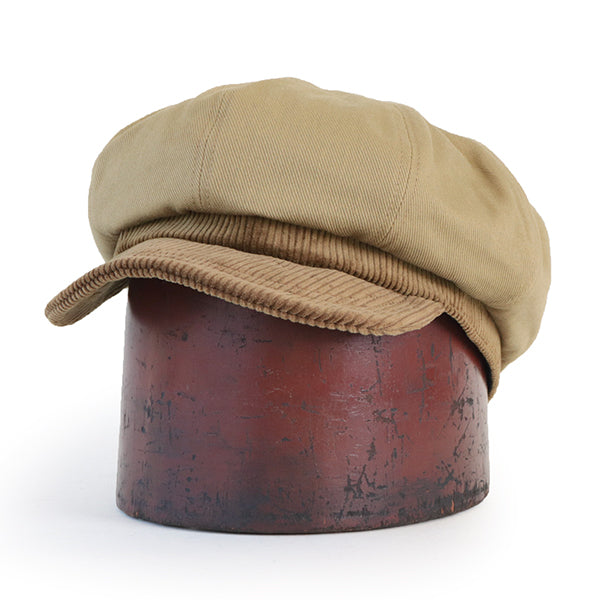JAM BUSTER 8 PANELS CAP / HEAVY DRILL × HEAVY CORDUROY / BEIGE — SPEEDWAY