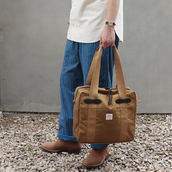 TIN CLOTH ZIPPER TOTE BAG / DARK TAN — SPEEDWAY